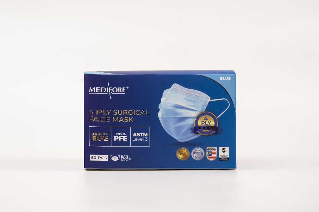 4 Ply Surgical Face Masks (Blue)